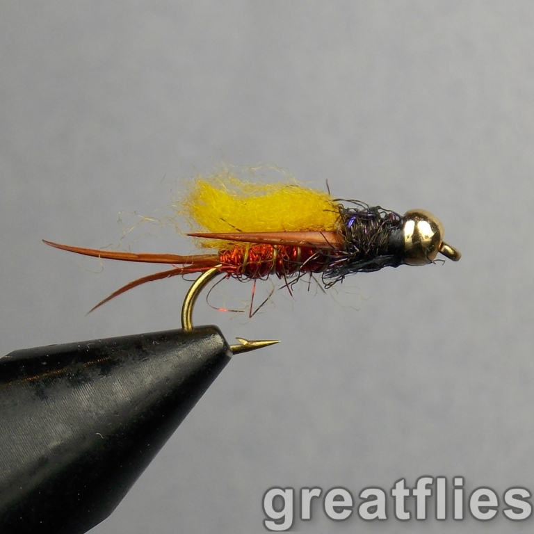 1 dozen (12) – Psycho Prince Nymph – RED – Bead Head – Great Flies