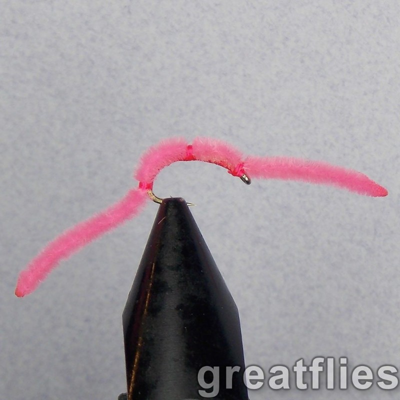 1 dozen (12) – San Juan Worm – PINK – Great Flies